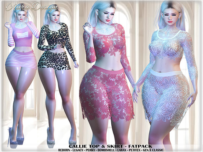 Second Life Marketplace - [Aura Design] Callie TOP & SKIRT - FATPACK
